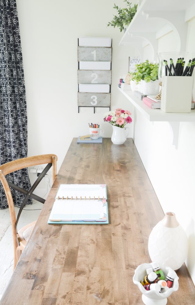 DIY Butcher Block Desk for my Home Office - Beneath My Heart