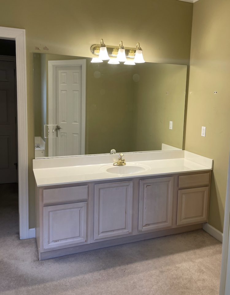 Bathroom Makeover with Dark Wood Vanities - Beneath My Heart